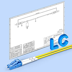 10Gtek LC-LC SMF Duplex Fiber Optic Patch Cable, 40-Meter(131.2-ft)