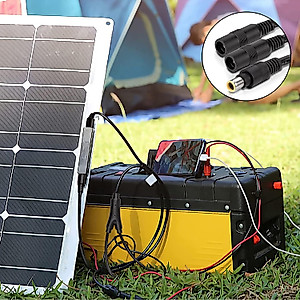 iGreely 8mm Splitter 8mm Female and Male Y Splitter Adapter Cable for Solar Panel RV Automotive Marine Portable Power Station Compatible with Jackery Goal Zero (8mm Male to 8mm Female x 2)