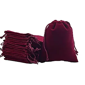 GYBest 3" X 4" Wholesale - 100 Pack Jujube Red Velvet Cloth Jewelry Pouches/Drawstring Bags (3" X 4",100pcs,velvet, Jujube red)