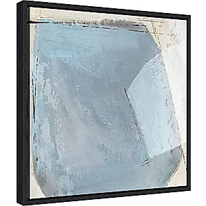 Amanti Art Framed Canvas Wall Art Print Blue See by Emma Peal (16 in. W x 16 in. H), Sylvie Black Frame - Small