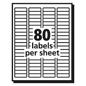 Avery 5667 Matte Clear Easy Peel Return Address Labels, Laser, 1/2 x 1 3/4, 2000/Box