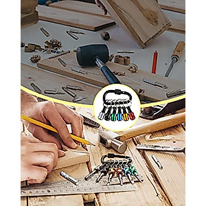 Upgrade, Push to Unlock,katerk 6pcs 1/4 inch Hex Shank Aluminum Alloy Screwdriver Bits Holder Light-weight Quick-change Extension Bar Keychain Drill Screw Adapter Change Portable, With Black Carabiner