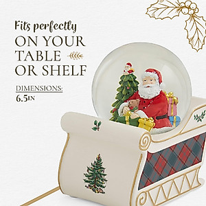Spode Christmas Tree - Santa Sleigh Musical Snow Globe | Christmas Snow Globes | Plays “Jolly Old St. Nicholas” | Winter Snow Globe - Made from Durable Glass | Globe Decor - 6.5"
