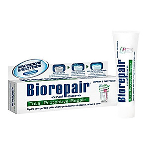 Biorepair: "Total Protective Repair" Toothpaste with microRepair * 2.5 Fluid Ounce (75ml) Tubes (Pack of 4) * [ Italian Import ]