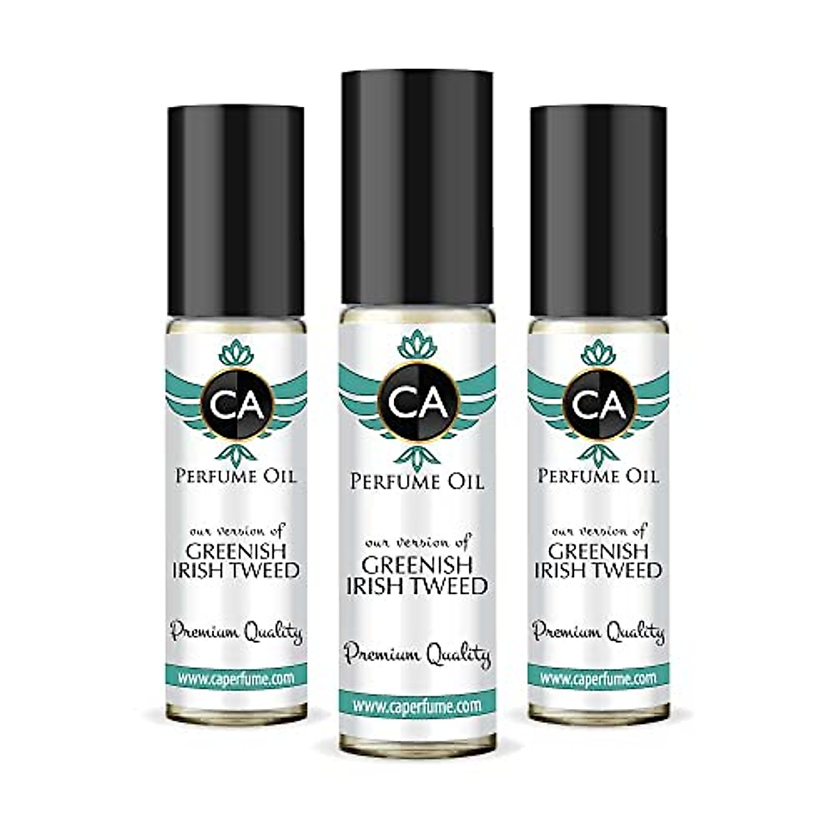 CA Perfume Impression of Greenish Irish Tweed For Men Replica Fragrance Body Oil Dupes Alcohol-Free Essential Aromatherapy Sample Travel Size Concentrated Long Lasting Attar Roll-On 0.3 Fl Oz-X3