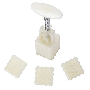 Mid-Autumn Festival Hand-Pressure Moon Cake Mould With 12 Pcs Mode Pattern For 4 Sets