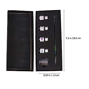 Holibanna Stocking Stuffers Christmas Gifts Christmas Gifts Stocking Stuffer Gifts Crystal Glass Dip Pen with Ink Sign Pen Calligraphy Pens Set Gift Boxed Gifts 1 Set Yule Gifts