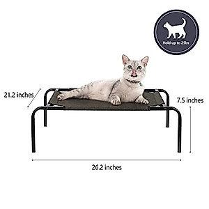 Cat Bed Dog Bed Elevated Pet Bed Raised Cat Cot Indoor & Outdoor Waterproof Breathable Chew Proof Dog Cat Bed Portable Pet Cot for Small Dogs & Cats, Rustic Gray