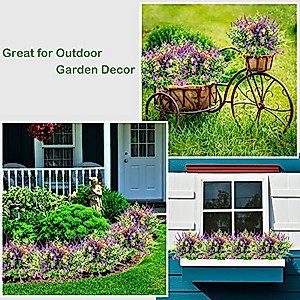 GrennMauler Artificial Flowers, 16pcs UV Resistant Fake Flowers Outdoor, Faux Plastic Flowers for Decoration Home Kitchen Garden Wedding Party Decor