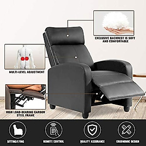 FDW Recliner Chair Recliner Sofa with PU Leather Padded Seat Backrest for Living Room Massage Recliner Sofa Reading Chair Winback Single Sofa Home Theater Seating Modern Reclining Chair