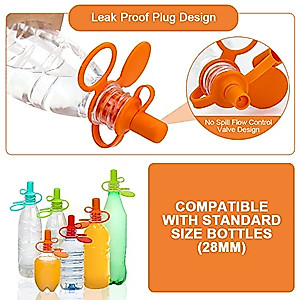 Morlike Baby Water Bottle Cap Silicone Bottles Top Spout Adapter Replacement for Toddlers Kids and Adults, Protects Kids Mouth - No Spill & BPA Free (Mix - 4 Pack)