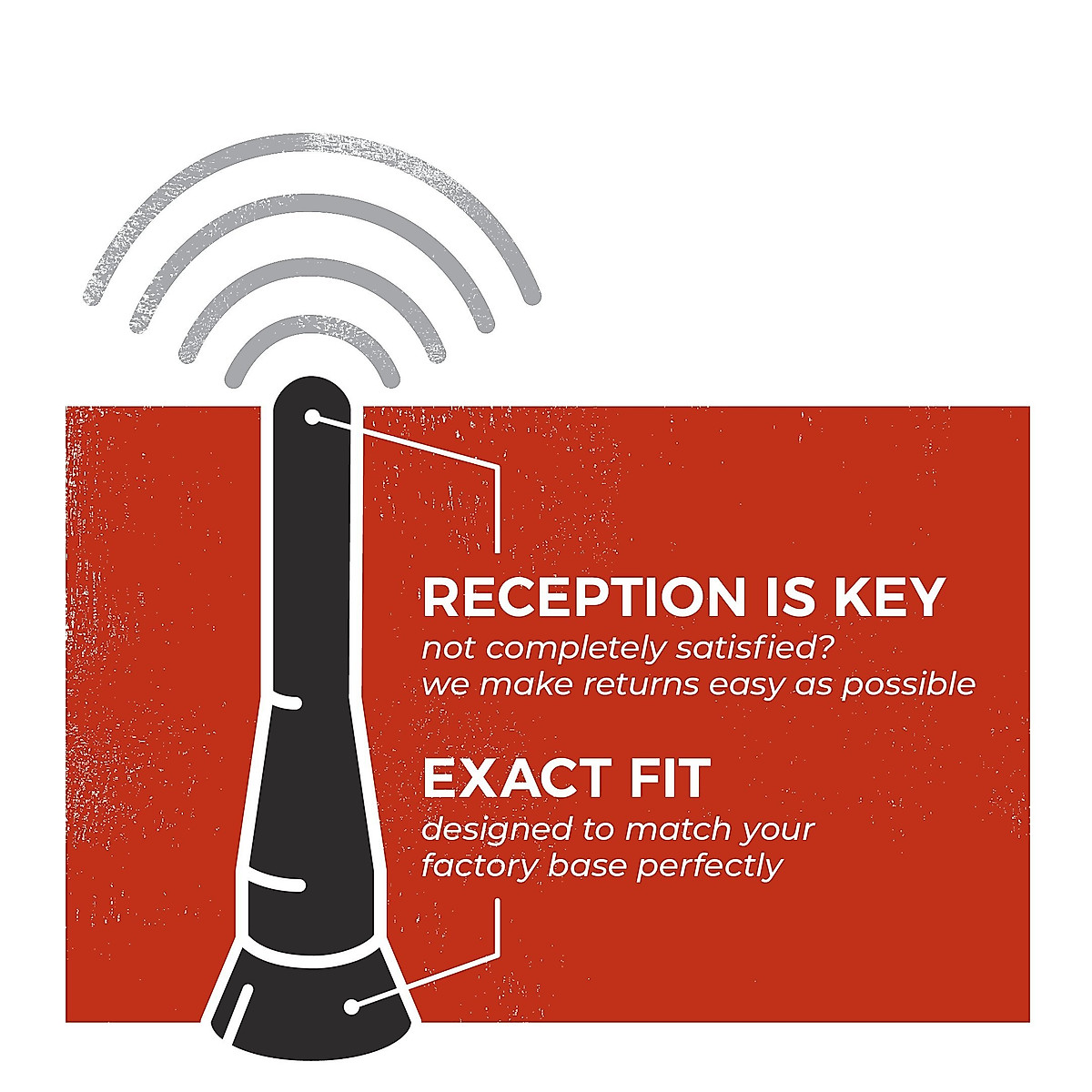 CravenSpeed Stubby Jr Antenna Compatible with Ford Fusion 2005-2020 | 2 Inches | Short Antenna Replacement | Made in The USA