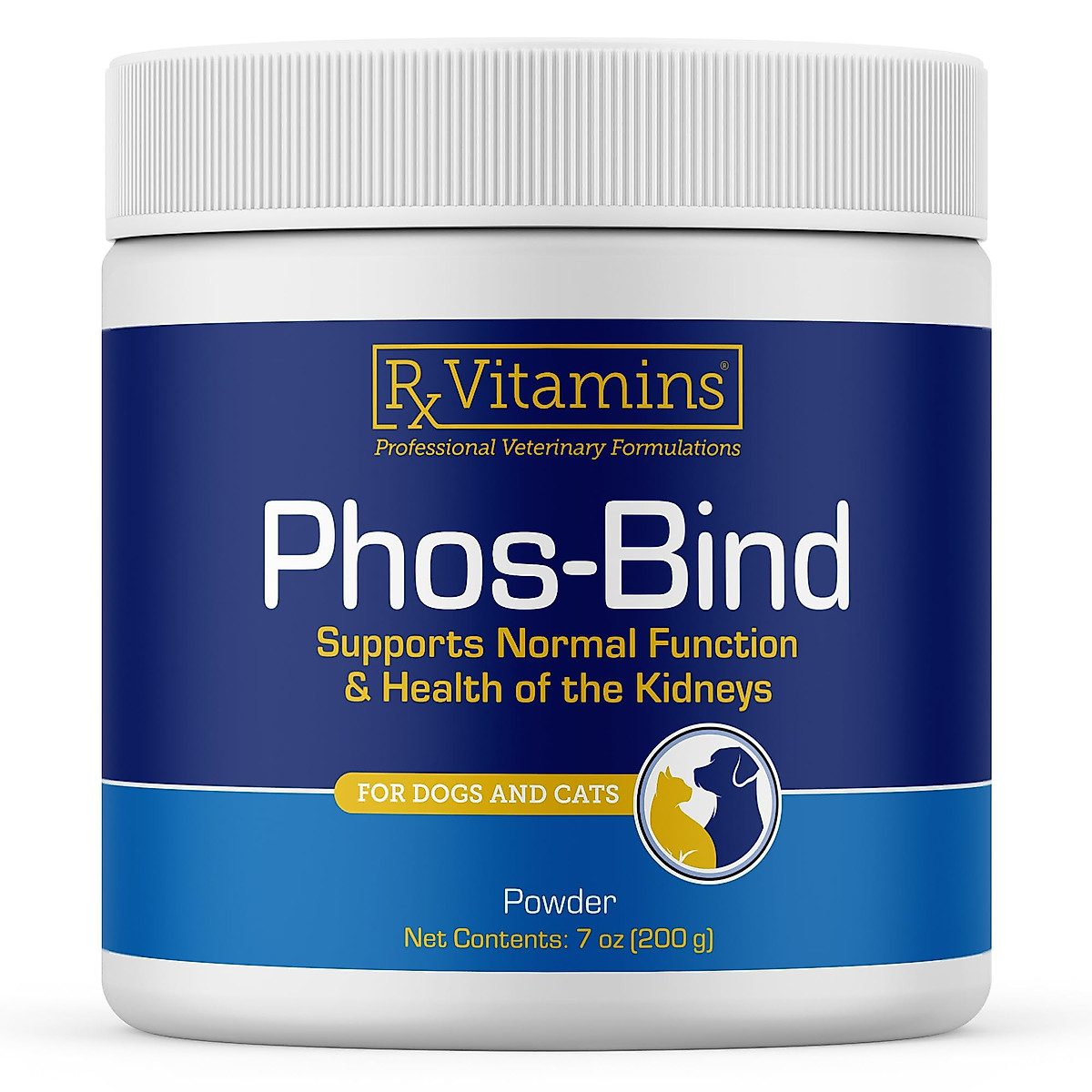 Rx Vitamins Phos-Bind - Kidney Support Supplement Powder - Phosphate Binder for Cats & Dogs for Kidney Health - Supports Normal Kidney Cleanse and Essential Kidney Care - 200g