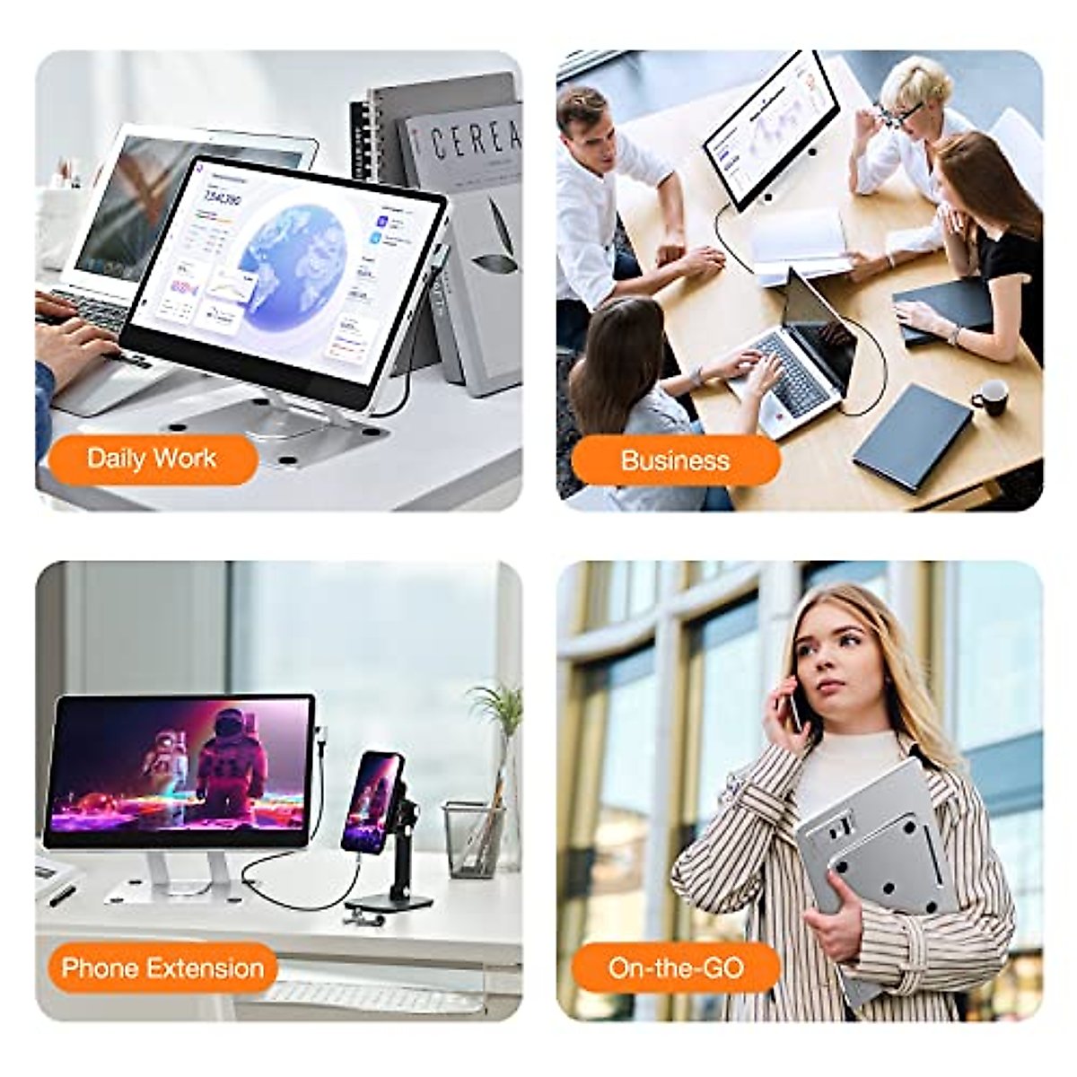 FLYTOCCA 15.6" Touchscreen Portable Monitor, 10-Point Touch Screen Monitor, 1080P FHD IPS External Monitor Display Screen for Laptop PC Phone Mac Xbox PS5/PS4 Switch