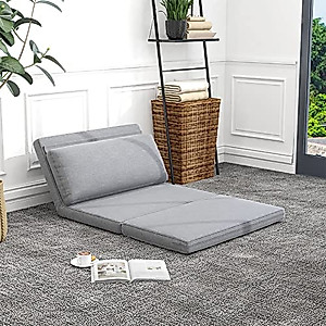 FONTOI Sofa Convertible Sleeper Chair Folding Guest Floor Bed Adjustable for Small Room Apartment, Light Gray