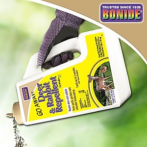 Bonide Go Away! Deer & Rabbit Repellent Granules, 3 lb. Ready-to-Use, Deter Deer from Garden, Flowers & Plants