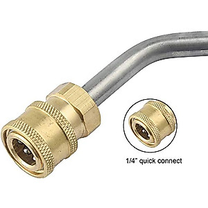 RIDGE WASHER Pressure Washer Extension Wand, 45 Degree Curved Angled Attachment Lance for Undercarriage and Gutter Rod, 1/4 Quick Connect, 15 Inch