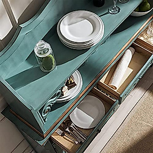 Buffet Sideboard Villa Decor Kitchen Console Table Sideboard Retro Old Cabinet Three-Layer Cupboard Storage Sideboard Entrance Cabinet Living Room Kitchen Storage Cabinet ( Size : Double door 152.8*35