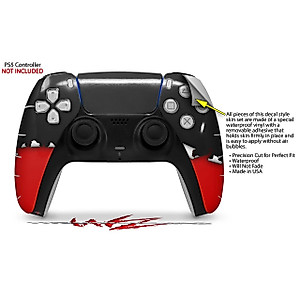 WraptorSkinz Skin Wrap compatible with Sony PS5 DualSense Controller Ripped Colors Black Red (CONTROLLER NOT INCLUDED)