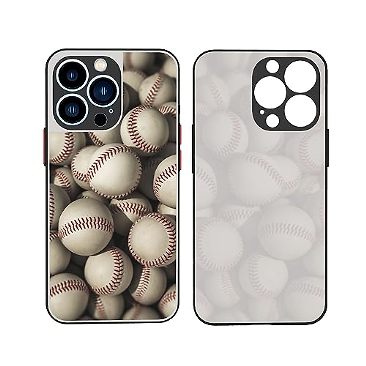 EMPYRI Baseball Printed Frosted Phone Case for iPhone 13 Pro Max-6.7 Inch, Shockproof Phone Cover with Wireless Fast Charging, Acrylic Back, Not Yellowing