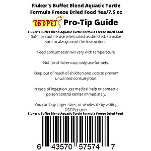 Fluker's Buffet Blend Aquatic Turtle Formula Freeze Dried Food 7.5oz - Includes Attached DBDPet Pro-Tip Guide