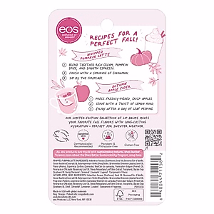 eos Limited Edition Smooth Lip Balm, Whipped Pumpkin Latte & Autumn Apple Cider, Made for Sensitive Skin, All-Day Moisture, Multicolor, 2 Piece set