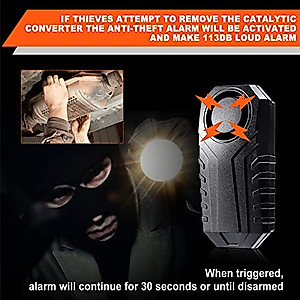 SPARKWHIZ Catalytic Converter Alarm, 113dB Super Loud Wireless Anti Theft Alarm with Motion Sensor Alarm for Car Catalytic Convertidor, Waterproof