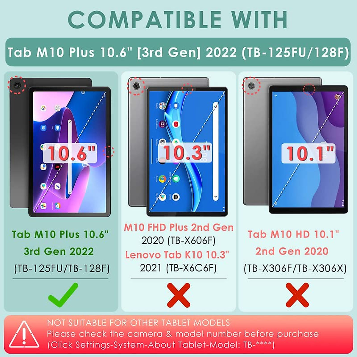 DETUOSI Hybrid Rotating Case for Lenovo Tab M10 Plus 10.6" 3rd Generation 2022 (TB-125FU/ TB-128F) with Shoulder Strap, 360 Degree Swivel Kickstand Heavy Duty Bumper Protective Shockproof Kids Cover