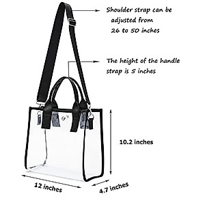 COZYOFFI Clear Tote Bag Stadium Approved for Women Crossbody Bag for Sport Work Concerts