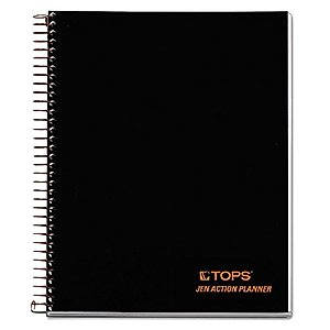 TOPS Products Journal Notetaking Planner, Wirebound, Ruled, 8-1/2"x6-3/4", Black (TOP63827) , White
