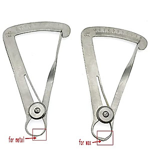 Stainless Steel Inside Calipers Gauge Measuring Caliper 0-10mm Rubber Sheet for Diamonds Jewelry Stones Measure Tools