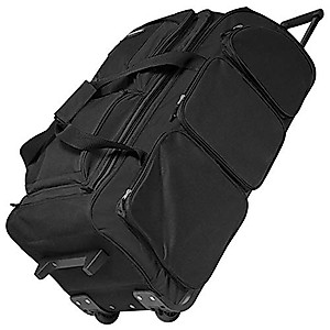 Travelers Club Xpedition 30 Inch Multi-Pocket Upright Rolling Duffel Bag, Black, 30" Suitcase