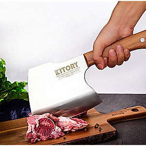 Kitory Super Heavy Duty Meat Cleaver eapecially for big bone and frozen meat - bone breaker - butcher kitchen axe knife - K5
