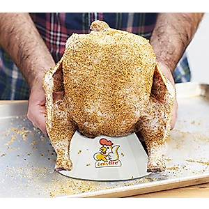 only fire Ceramic Beer Can Chicken Roaster Vertical Poultry Chicken Cooking BBQ Accessories Great for Grill, Oven or Smoker