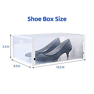 XZLGUJI 1 Pack Shoe Storage Box-Multi-function Storage Bins,Clear Plastic Stackable Shoe Organizer for Closet ,Drop Front Shoe Box. (white (1 Pack))