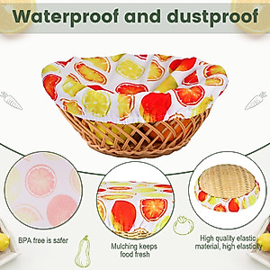 20 Pieces Summer Style Bowl Covers Reusable Fabric Stretch Covers for Bowls Fruit Style Elastic Food Storage Covers Cloth Dish Covers for Food Container Covers for Kitchen Jar Lids Wrap, Multiple Size
