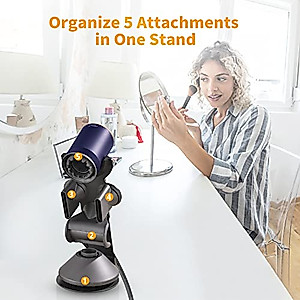 genyen eye Hair Dryer Holder Stand for Dyson Hair Dryer, Upgraded Dyson Hair Dryer Holder Dyson Hair Dryer Stand Black to Store 5 Dyson Hair Dryer Attachments with Cable Hook