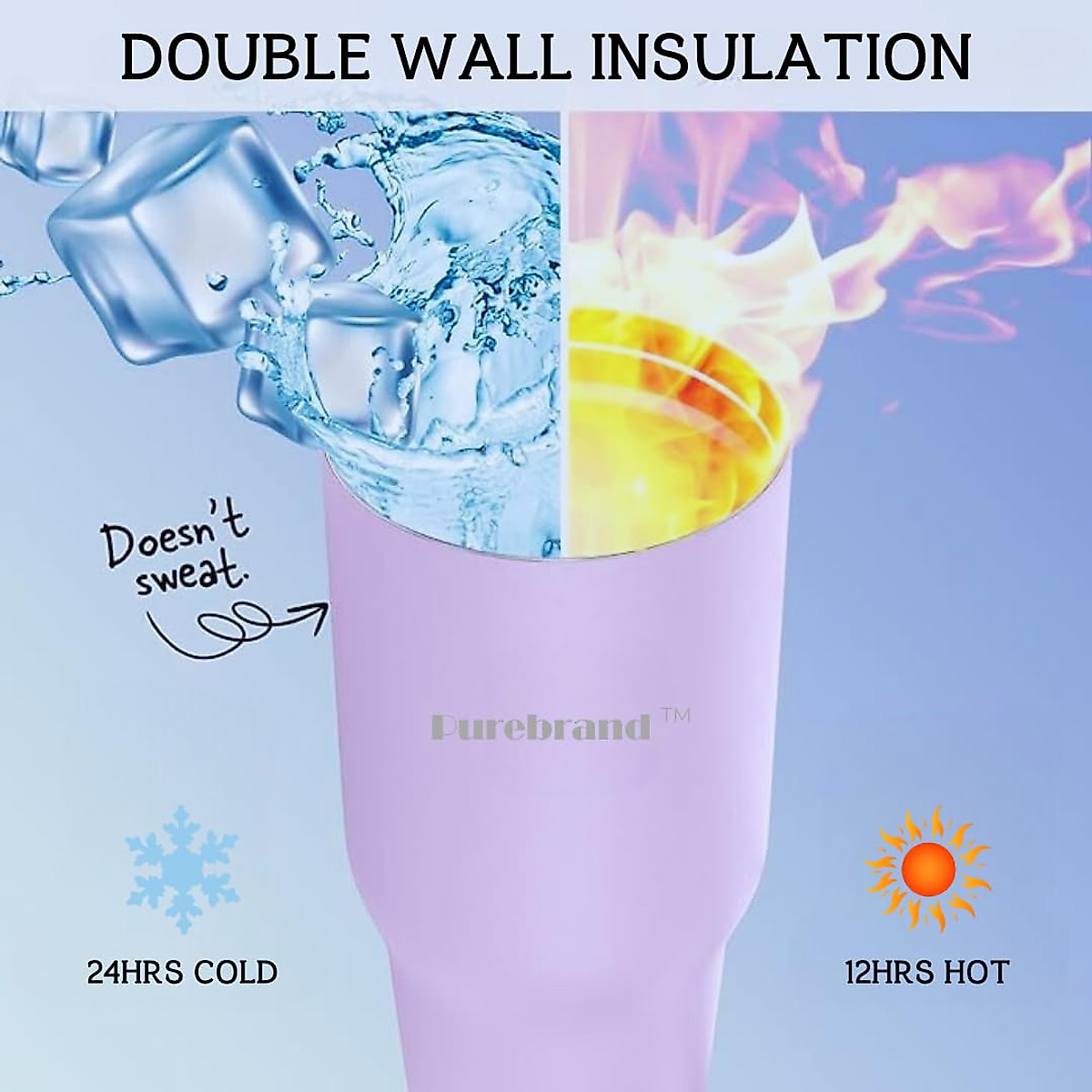 40 oz Tumbler. 100% Leak-Proof Splash-Proof Spill-Proof Lid with Handle and Flip Straw. Double Wall Vacuum Insulated Stainless Steel for Hydration at Home Office Car Gym and Playgrounds (Frost)