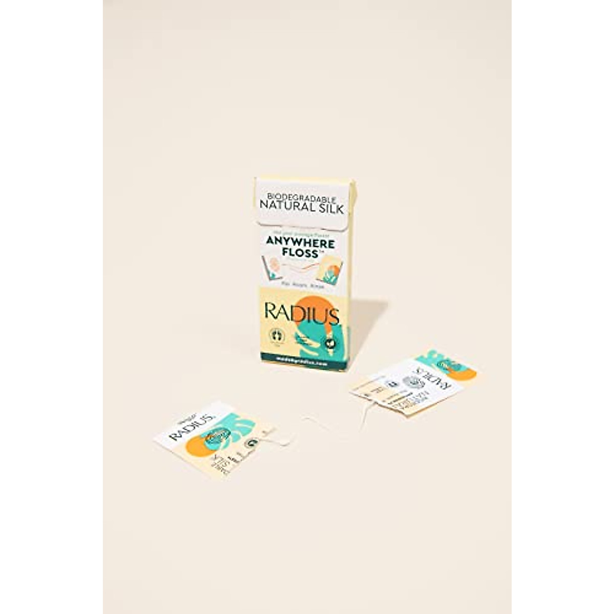 RADIUS Natural Unscented Silk Anywhere Floss Travel Dental Floss for Oral Care Boost Non Toxic Tooth & Gum Protection (20 Single Use Flossers per Pack) - Pack of 3