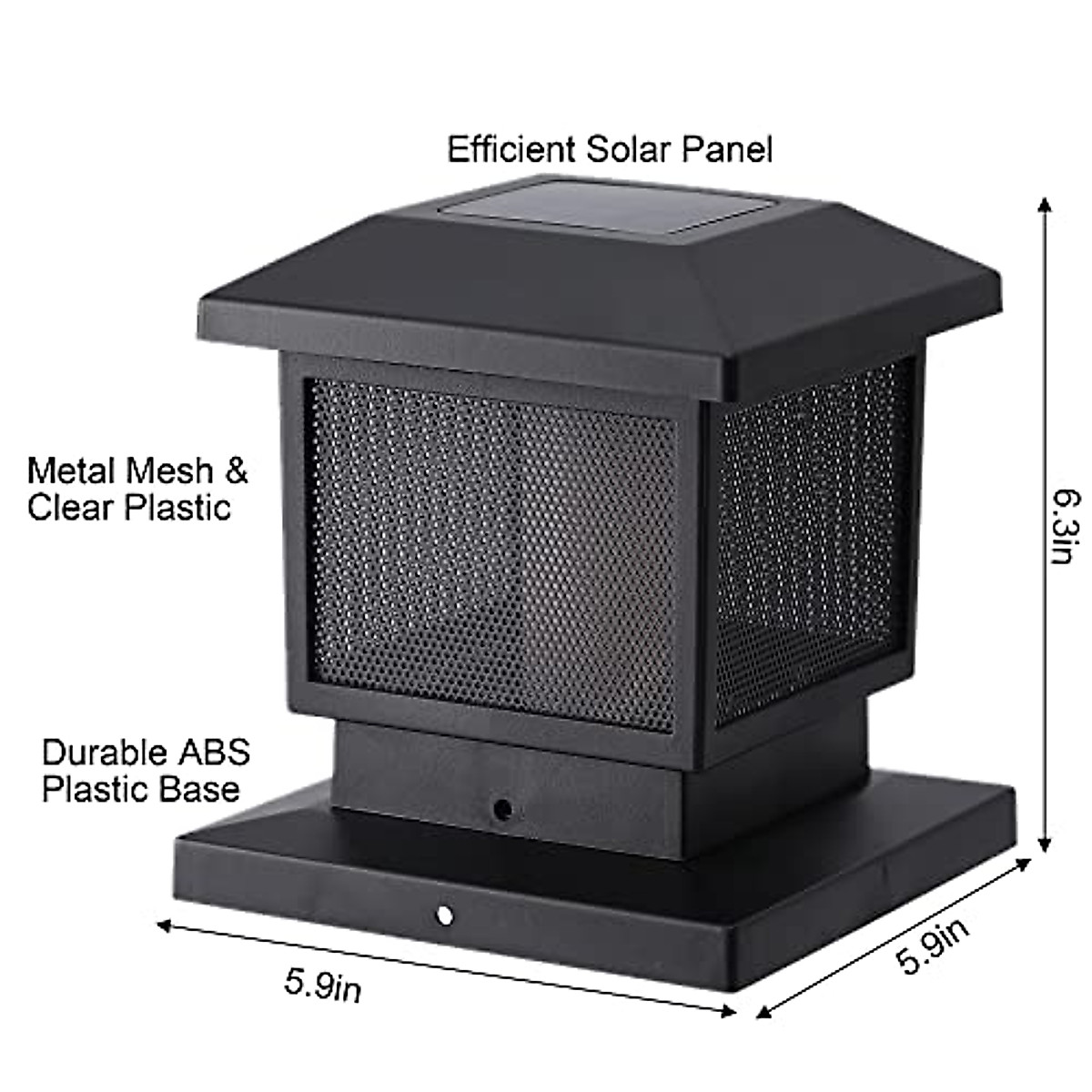 Glintoper 6 Pack Solar Fence Post Lights Outdoor, Solar Powered Post Cap Lights, High Brightness SMD LED Decorative Lighting Waterproof for 4x4, 5x5 or 6x6 Wood Posts, Patio Yard Landscape Decor