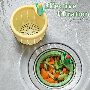 2Pcs Cactus Kitchen Sink Drain Strainer, Cactus Sink Filter Sink Strainer Basket Kitchen Sink Drain Basket Food Catcher Easy Lifting and Automatic Dumping Sink Filter