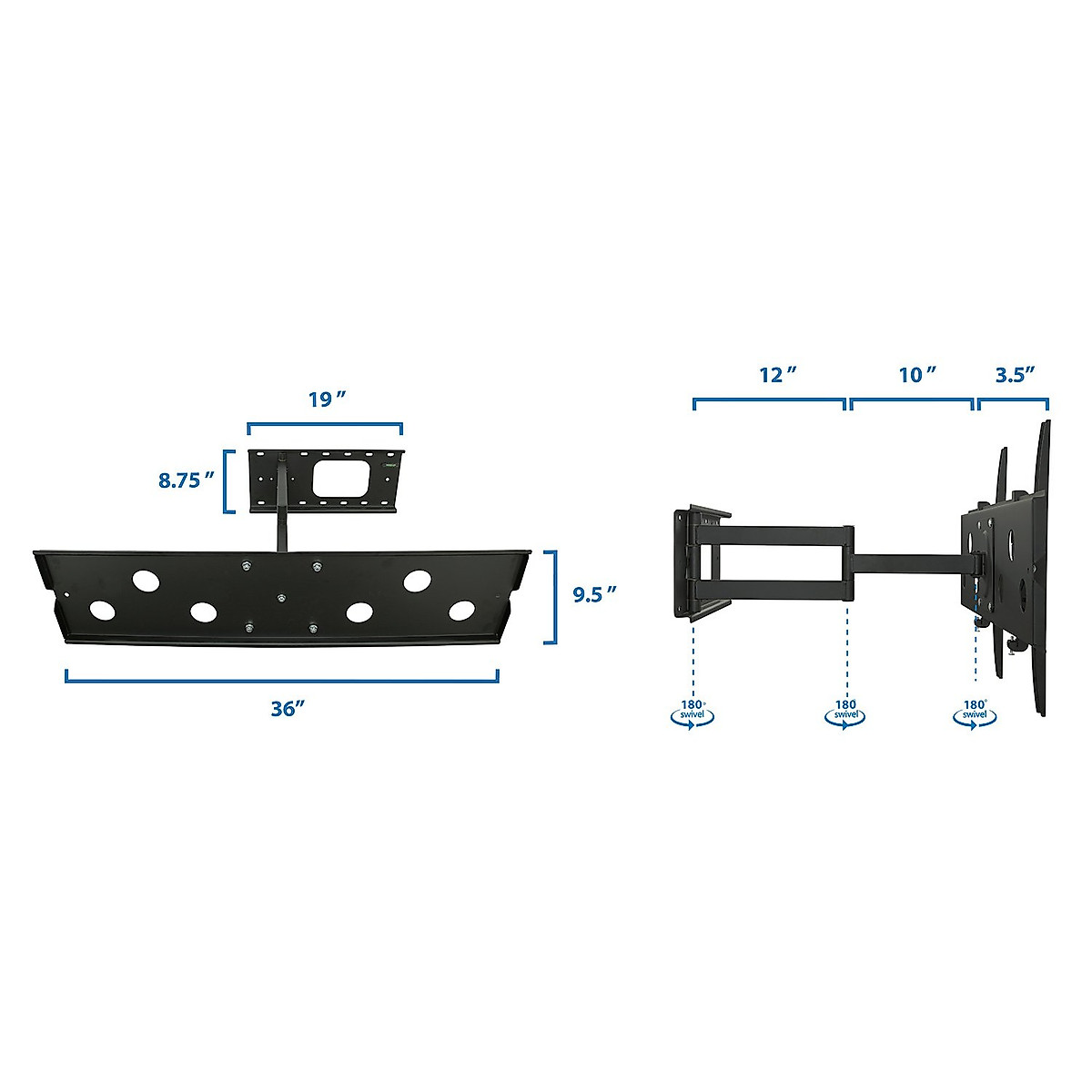 Mount-It! Long Arm TV Wall Mount with 26 Inch Extension, Swing Out Full Motion Design for Corner Installation, Fits 40 50, 55, 60, 65, 70 Inch Flat Screen TVs, 220 Lb Capacity