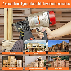 meite CN70B Pneumatic Coil Siding Nailer 1-3/4-Inch to 2-3/4-Inch Industrial Coil Framing Nailer
