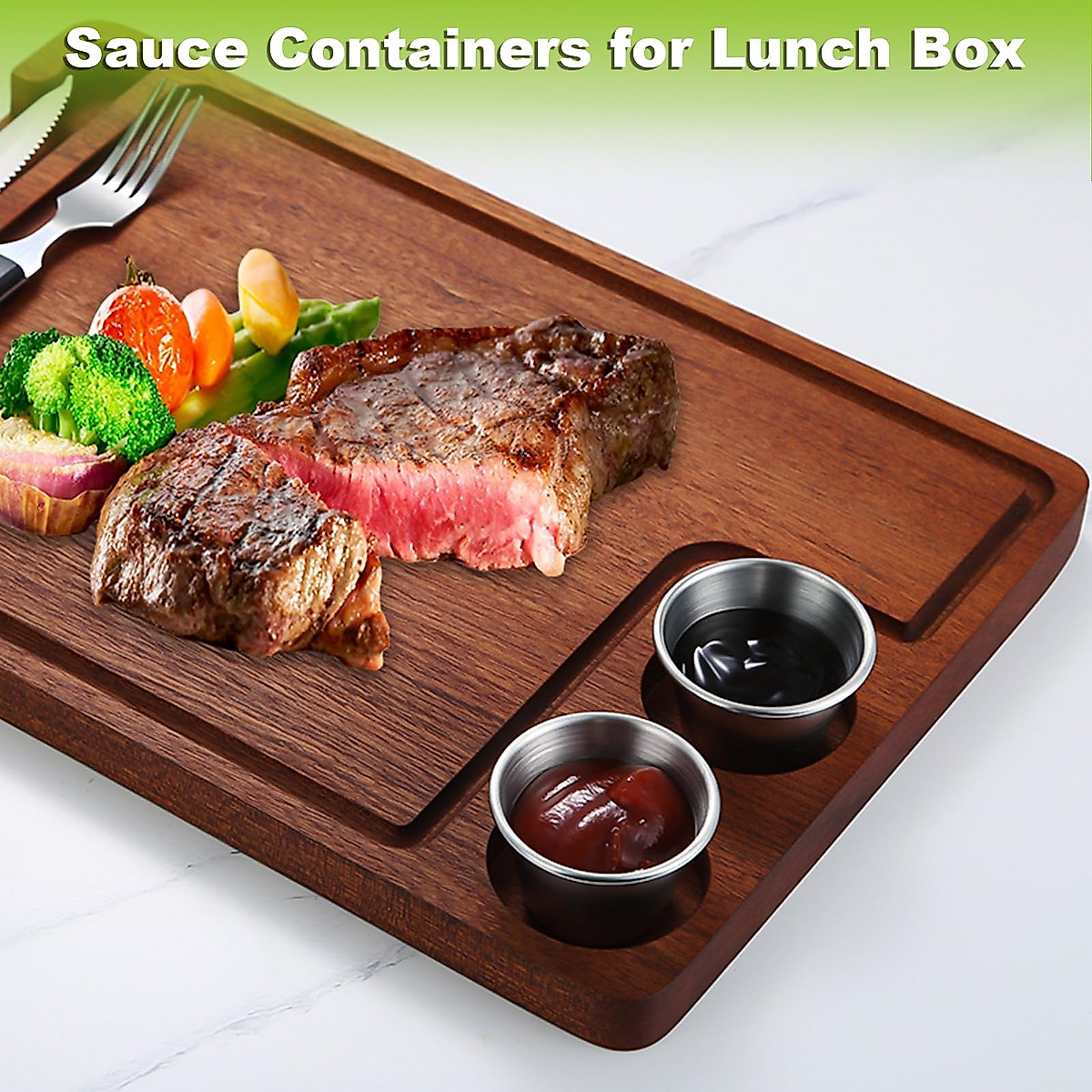 12PCS Metal Sauce Cups 2.5oz Ramekins, Stainless Steel Dipping Sauce Cups with Lids, Reusable Salad Dressing Container To Go, Sauce Containers Small Bowls for Lunch Bento Box, Party Picnic Travel