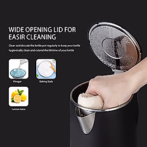 Murasakino Electric Kettle,Electric Kettle Temperature Control,Touch Screen Control, 12 Hour Keep Warm Function,Electric Kettle with Temperature Control,BPA Free Tea Kettle,Black