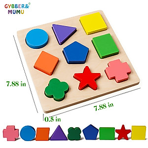 GYBBER&MUMU Preschool Colorful Wooden Shape Puzzle