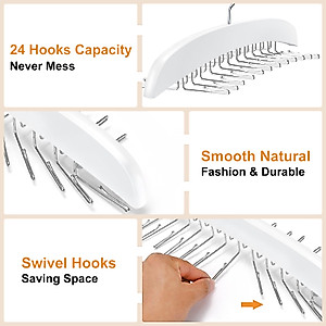 Tank Top Hanger with Premium Wood, 24 Large Capacity, Space Saving,360 Degree Rotating, Foldable Metal Hooks, Tank Tops