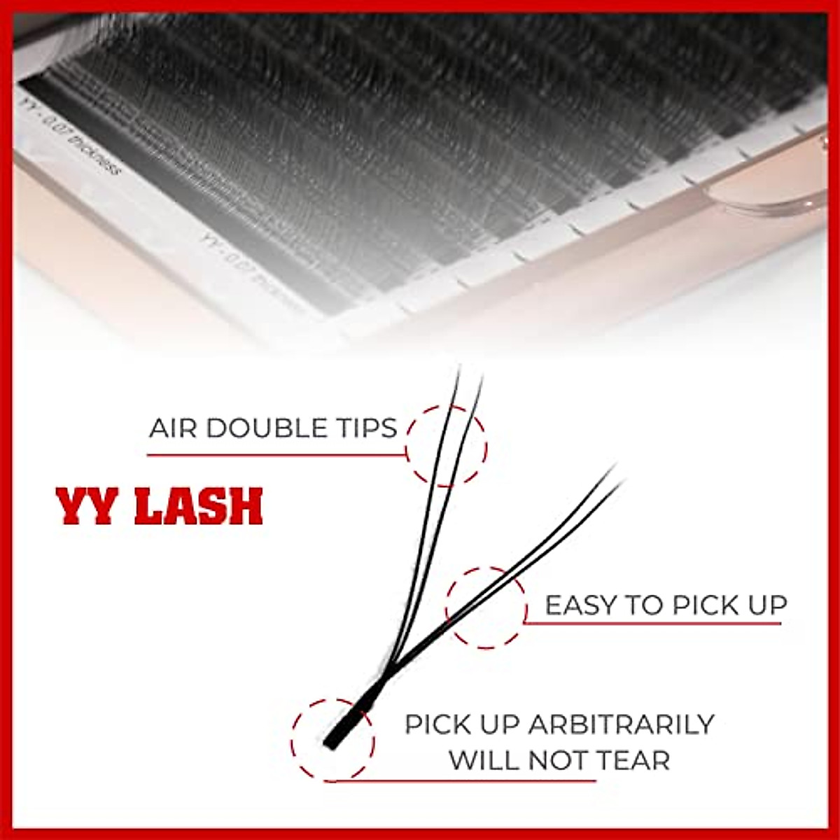 THE LASH SUPPLY YY Hybrid Eyelash Extension Professional Supplies, C/D Curl, 9-15mm Length, 0.07 Thickness, Matte Black Fake Eye Lashes, Soft and Lightweight Lashes Mixed Pack