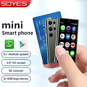 Small Size Cellphone SOYES S23 Pro 3G Mini Smartphone 2GB RAM 16GB ROM Android 8.1 Touch Screen Creative Gift for Kid 3.0Inch Small Mobile Phone (Green)