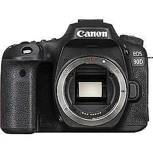 Canon EOS 90D DSLR Camera (Body Only) (3616C002), 4K Monitor, Pro Mic, Pro Headphones, 2 x 64GB Memory Card, Case, Corel Photo Software, 3 x LPE6 Battery, Charger + More (Renewed)
